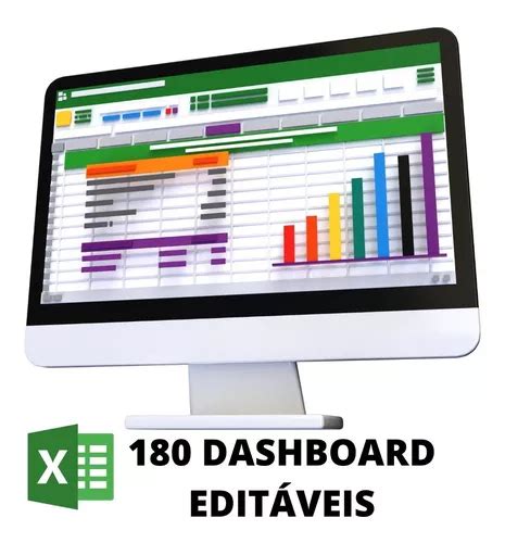180 Planilhas Dashboards Editáveis Em Excel 2 Brindes Parcelamento