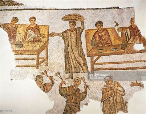 Ancient Roman Mosaics Depicting The Life Of Men And Women