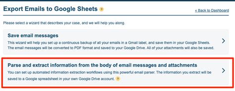 why export emails to sheets cloudhq