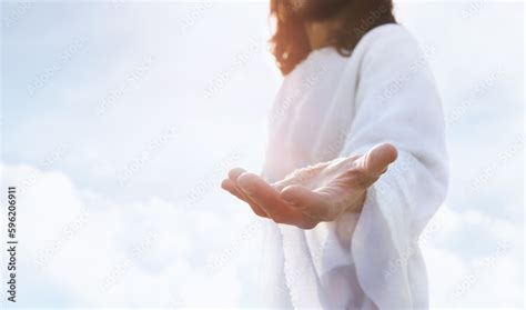 Fotka Heaven And Cross Love And Faith And Salvation Concept Of Jesus