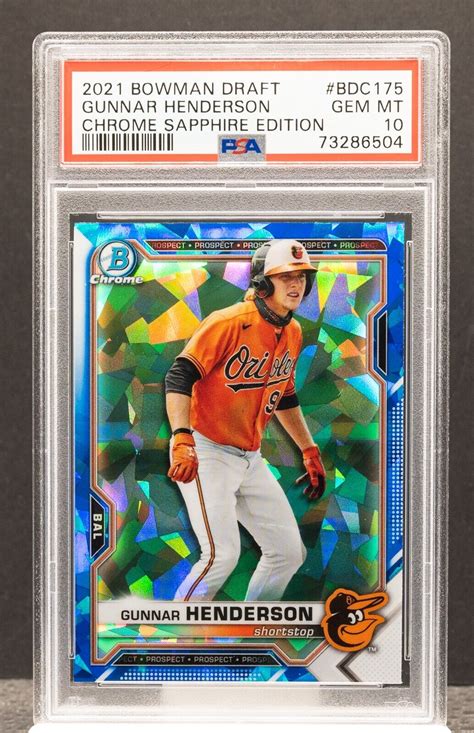 Gunnar Henderson 2021 Bowman Draft Sapphire Edition BDC 175 Chrome PSA