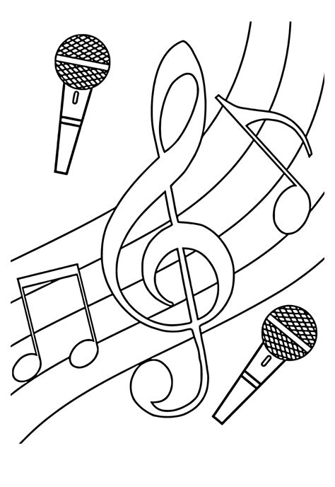 Desenho e Imagem Música Microfone para Colorir e Imprimir Grátis para