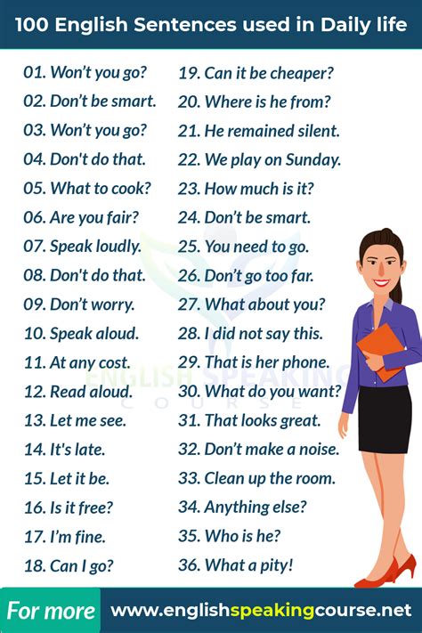 English Sentences Used In Daily Life Artofit