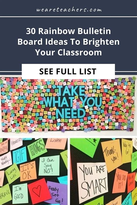 Colorful Bulletin Board With The Words Rainbow Bulletin Board Ideas To