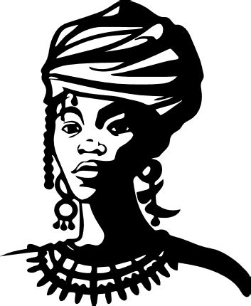 Black Woman With Head Wrap Svg