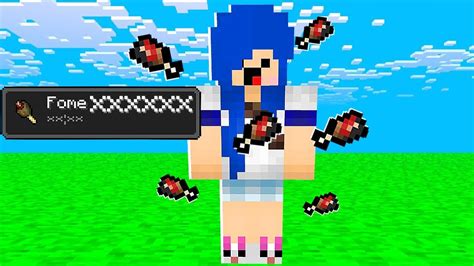SOBREVIVENDO no MINECRAFT O MÁXIMO de FOME POSSIVEL YouTube