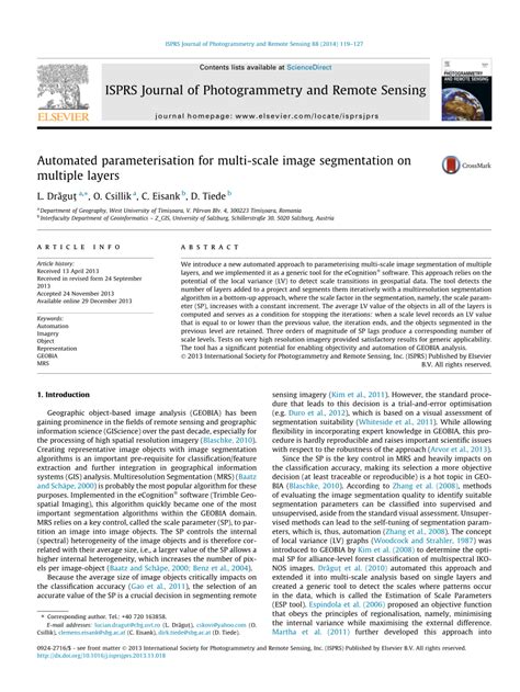 pdf automated parameterisation for multi scale image segmentation on multiple layers