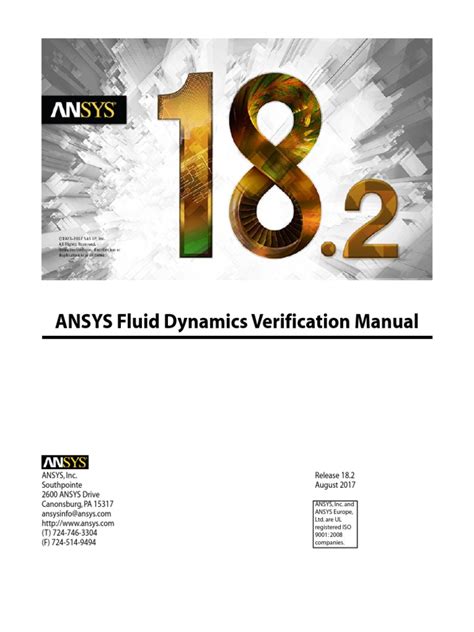 ansys fluid dynamics verification manual 18 2 pdf fluid dynamics reynolds number