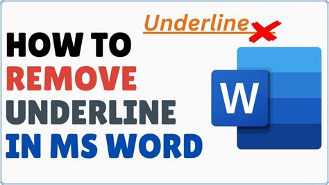 How To Remove Underline In Microsoft Word Youtube