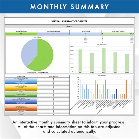 Virtual Assistant Organizer Monthly Weekly Excel Spreadsheet Etsy