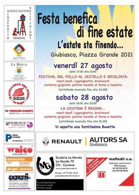 Giubiasco Ci Siamo Anche Noi Alla Festa Di Fine Estate AUTORS