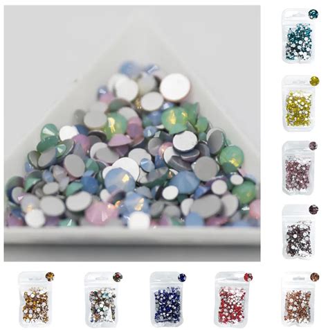 5Gram Mix Sizes Blue Green Pink White Opal Nail Art Rhinestones