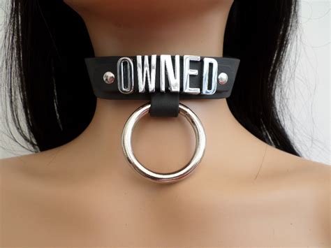 Real Leather Fetish Bondage Owned Collar Mm With Mm Etsy Free