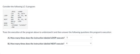 solved consider the following lc 3 program trace the