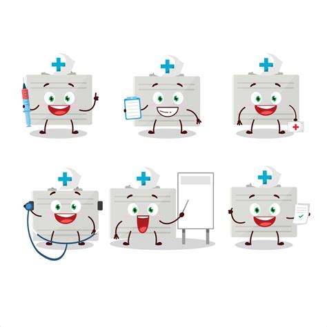 Dokter Beroep Emoticon Met Zilver Koffer Tekenfilm Karakter 22784758