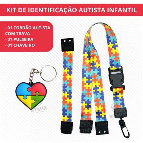 Kit Infantil Cordão Identificação Trava de segurança e Anti