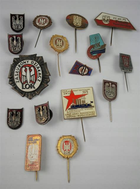 Zestaw Odznaki Liga Obrony Kraju LOK 16 Sztuk 12439683263 Oficjalne