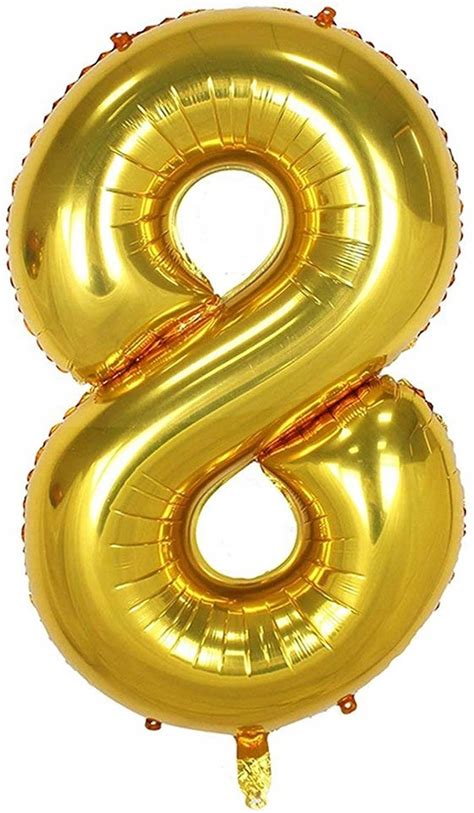 BALON URODZINOWY FOLIOWY CYFRA 8 ZŁOTA 100CM 13041930072 oficjalne