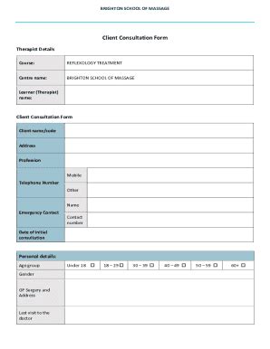 Fillable Online Reflexology Client Consultation Form Studylib Fax
