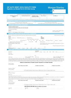 Fillable Online SIP AUTO DEBIT ECS FACILITY FORM Fax Email Print