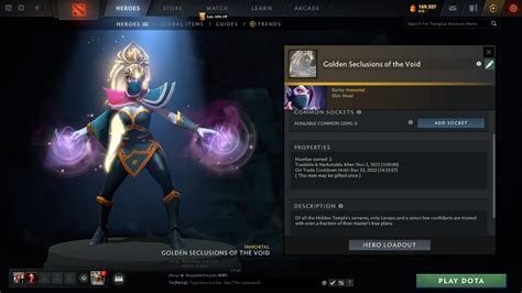 Dota Templar Assassin Golden Seclusions Of The Void Very Rare