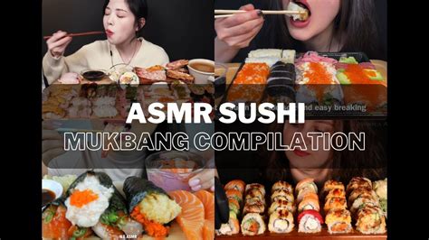 Asmr Sushi Mukbang Compilation Youtube