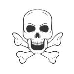 Jolly Roger With Eyepatch And Crossbones Logo Template Evil Skull