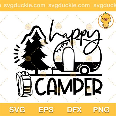 Happy Camper Color SVG Happy Camper SVG Camper SVG