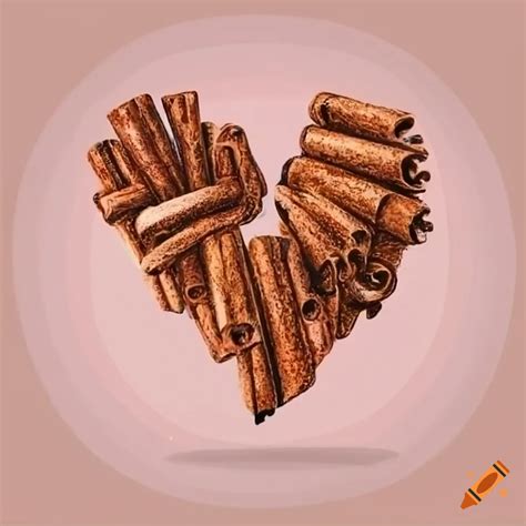 Cinnamon Heart Shape On Craiyon