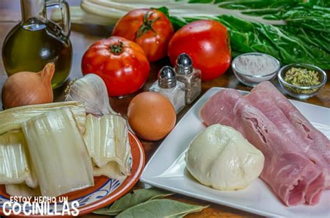 Receta de pencas de acelgas rellenas de jamón y queso