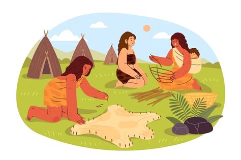 Free Vector Stone Age Hand Drawn Illustration