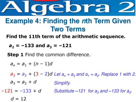lesson 12 3 objectives be able to find the terms of an arithmetic sequence be able to find the