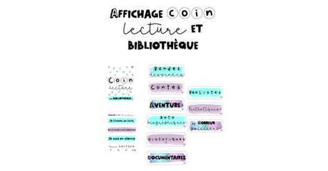 Affichage coin lecture et bibliothèque