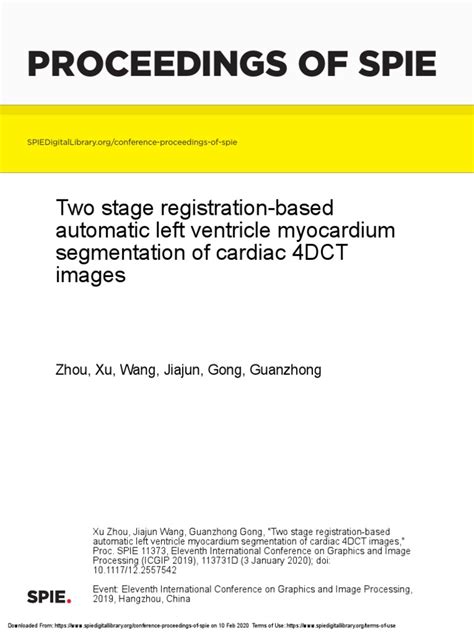 proceedings of spie two stage registration based automatic left ventricle myocardium