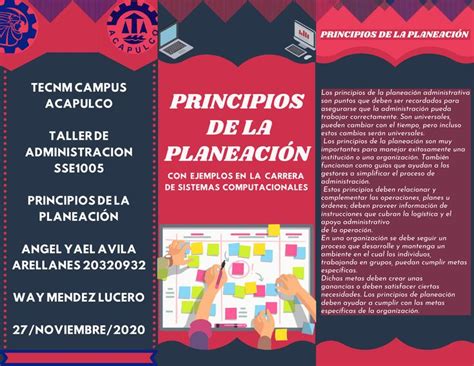 tríptico Principios de la planeación