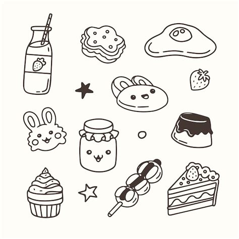 Free Vector Hand Drawn Kawaii Coloring Book Illustration Coloring The