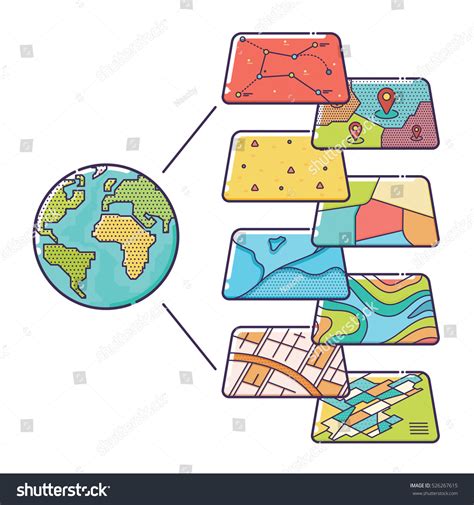 Vector Illustration Gis Spatial Data Layers Stock Vector Royalty Free