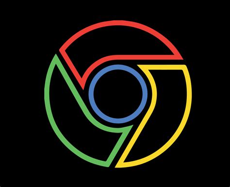 Google Chrome Logo Symbol Design Vector Illustration With Black