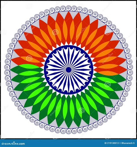 Indian Flag Ashok Chakra Design Stock Vector Illustration Of Flag