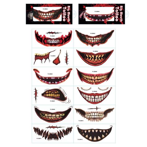 12PCS Halloween Clown Horror Mouth Stickers 2023 New Halloween Clown