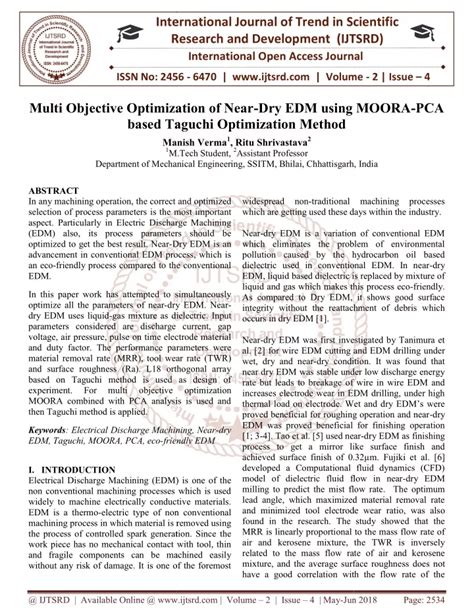 ppt multi objective optimization of near dry edm using moora pca based taguchi optimization