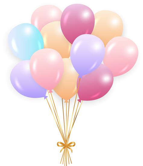Colorful Birthday Balloons Realistic Balloons Floating Party
