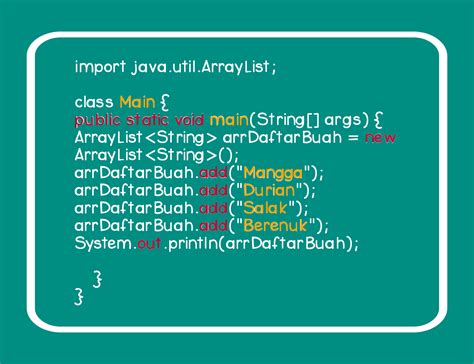 cara membuat array di java program