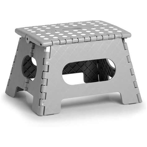 Tabouret Pliant en Plastique pour Chambre à Coucher Gris Charge Max