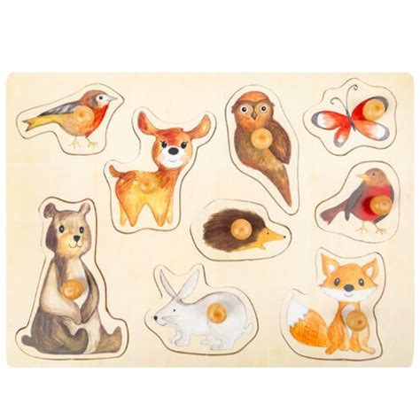 Puzzle en bois Animaux de la forêt 12 mois