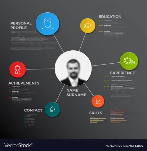 Creative Cv Resume Template Royalty Free Vector Image