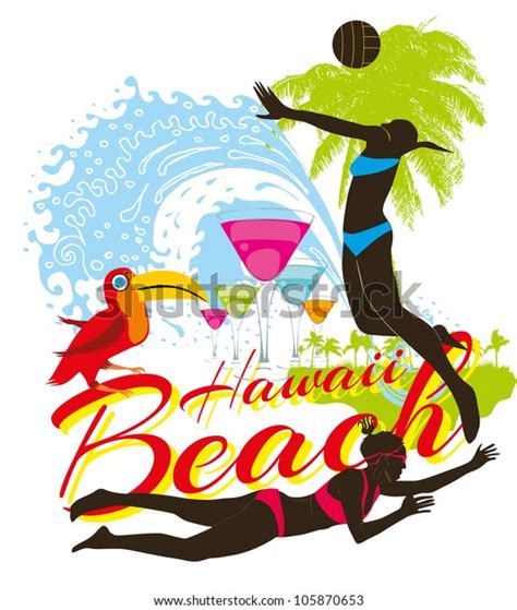 Hawaii Beachvolley Stock Vector Royalty Free 105870653 Shutterstock
