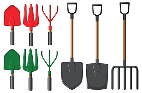 Premium Vector Cartoon Illustration Of Garden Tools Forks And Shovel