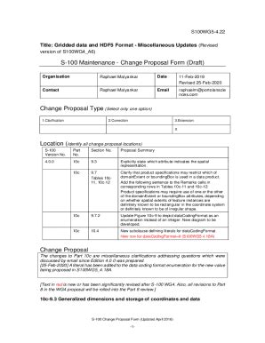 Fillable Online S 100 Maintenance Change Proposal Form Draft Change