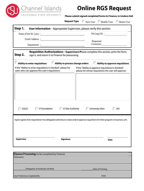 Fillable Online Csuci CSUCI PSoft BSystem Access Request Formb Fax